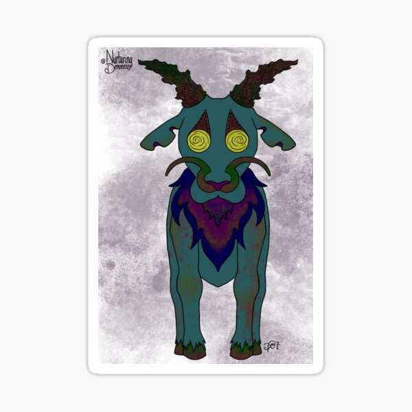 "Woodsy Goat Critter" Sticker by NurtureDemoness | Redbubble