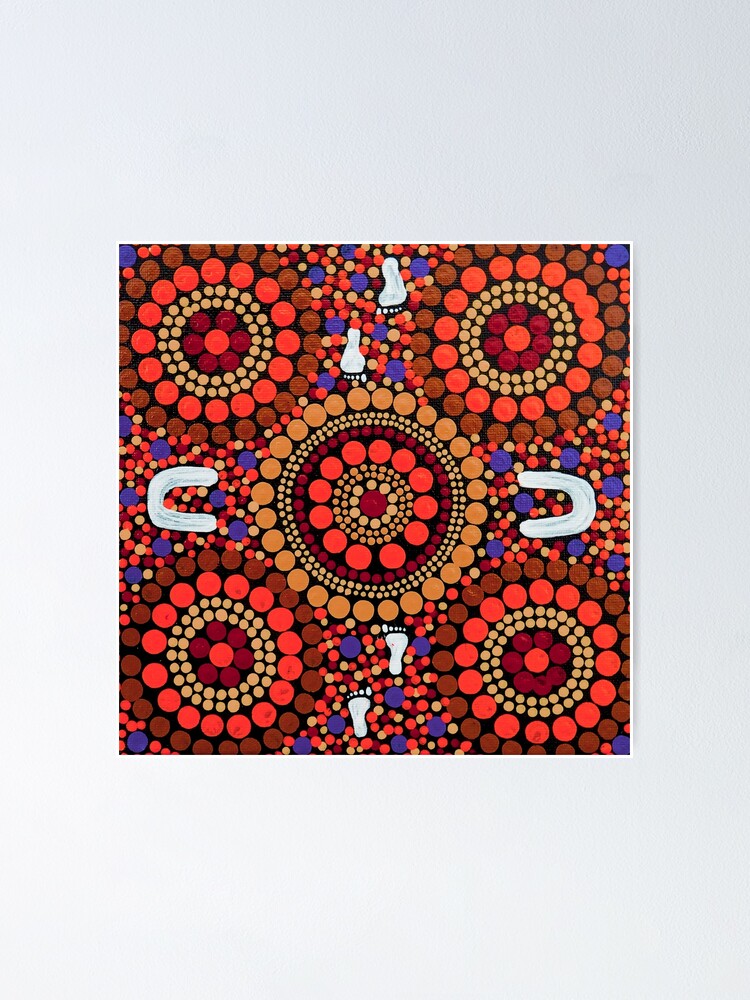 "Aboriginal Art Red Desert Walk" Poster for Sale by GhostGumDesigns ...