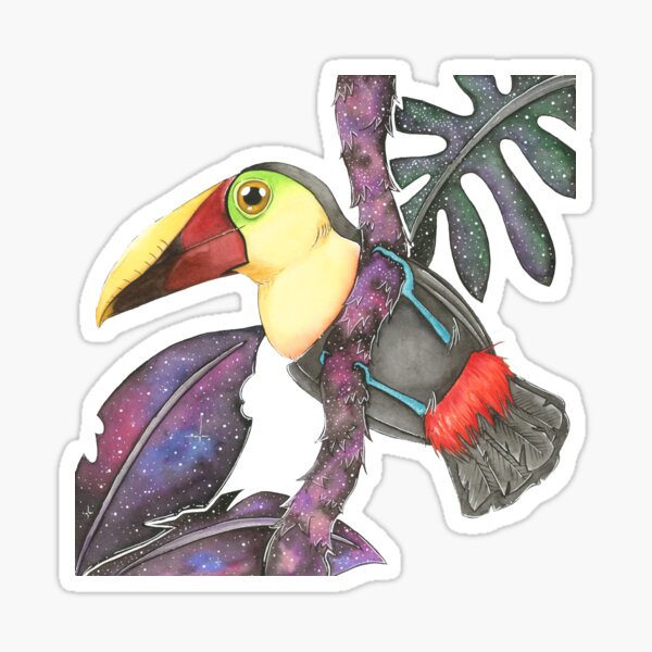 "Space Toucan" Sticker for Sale by LyndaSeward | Redbubble
