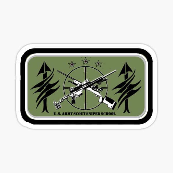 "SCOUT SNIPER SCHOOL EMBLEM" Sticker by coffeecountyjim | Redbubble