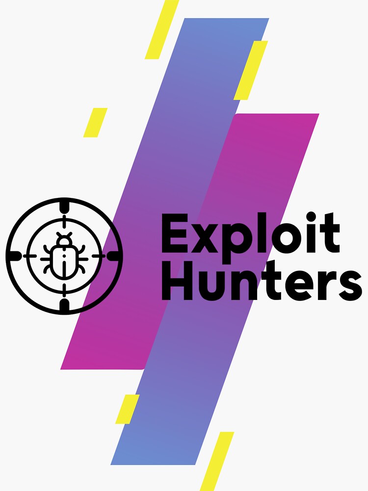 "Exploit Hunters T-Shirt" Sticker by PinkEyeApparel | Redbubble