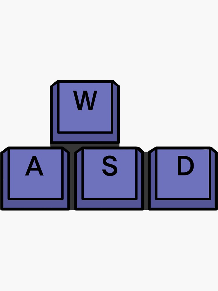 "Keyboard Keycaps: Gaming WASD (blue)" Sticker for Sale by gabbyr9102 ...