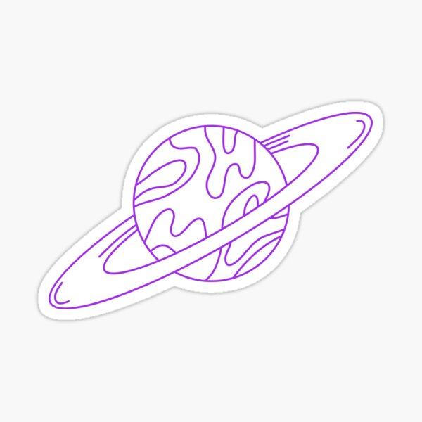 "purple saturn outline" Sticker for Sale by charlyjovic | Redbubble