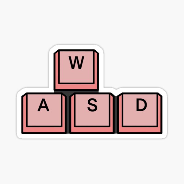 "Keyboard Keycaps: Gaming WASD (pink)" Sticker by gabbyr9102 | Redbubble