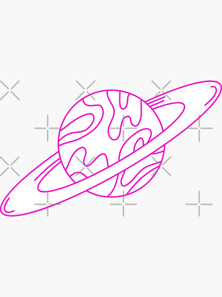 Pegatina «esquema de saturno rosa fuerte» de charlyjovic | Redbubble