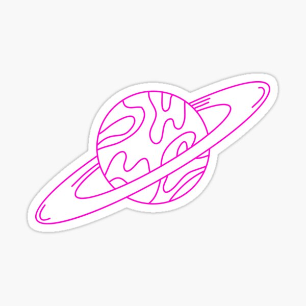 Pegatina «esquema de saturno rosa fuerte» de charlyjovic | Redbubble