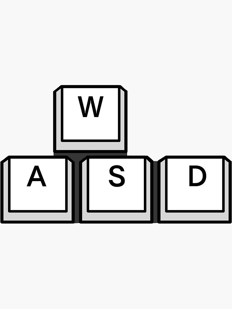"Keyboard Keycaps: Gaming WASD (White)" Sticker for Sale by gabbyr9102 ...