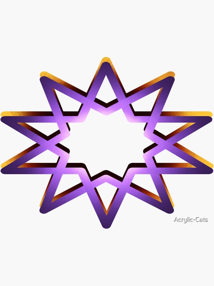 "Purple Star Decagon with Orange shade" Sticker by Acrylic-Cats | Redbubble