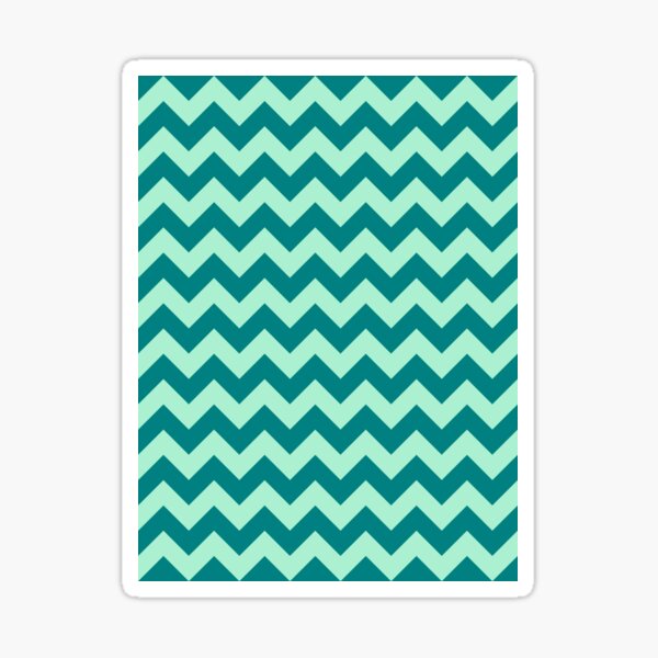 "Magic Mint Green and Teal Green Horizontal Zigzags" Sticker for Sale ...