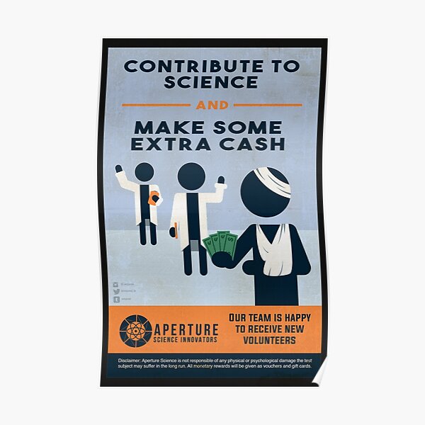 Poster: Aperture Science | Redbubble