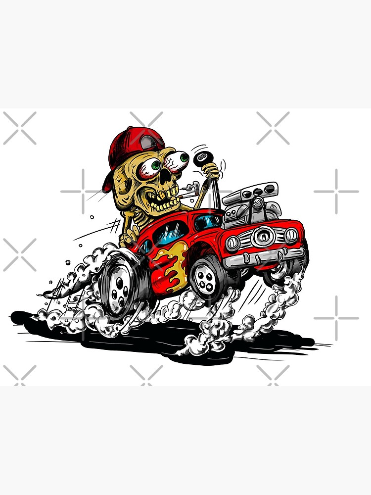 Póster «Ataúd con textura de color Dodger Hot Rod Skeleton para Big ...