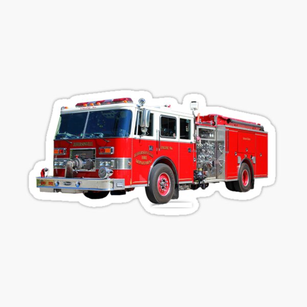 "fire, truck #1" Sticker for Sale by snellejelle | Redbubble