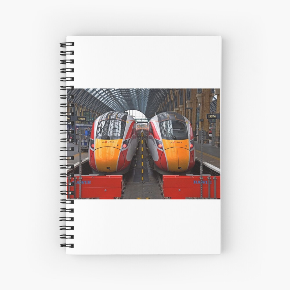 "LNER Azuma trains at Kings Cross" Spiral Notebook for Sale by ...