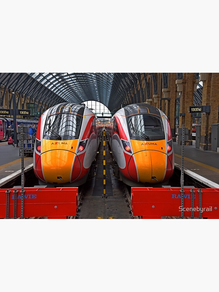 "LNER Azuma trains at Kings Cross" Poster by Scenebyrail | Redbubble