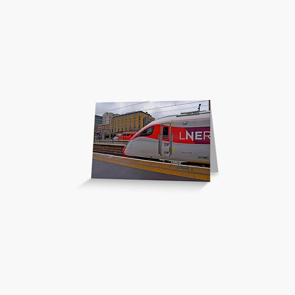 "LNER Azuma trains with a class 91 loco at Kings Cross" Greeting Card ...
