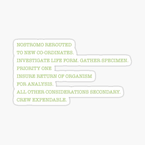 "Nostromo rerouted" Sticker for Sale by dirimir | Redbubble