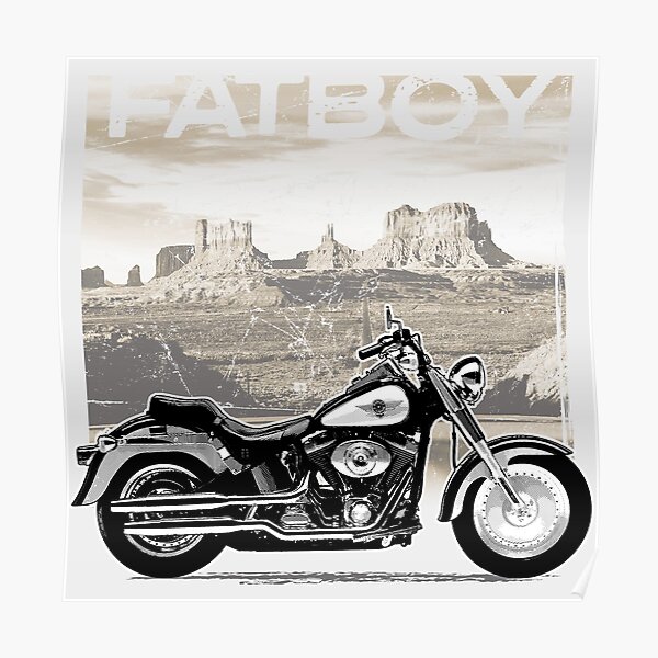 "Harley Fatboy" Poster for Sale by Cimbart | Redbubble