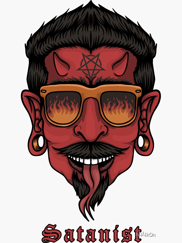"Satanist Beelzebub Hail Satan Lucifer Head Cool Graphic " Sticker for ...