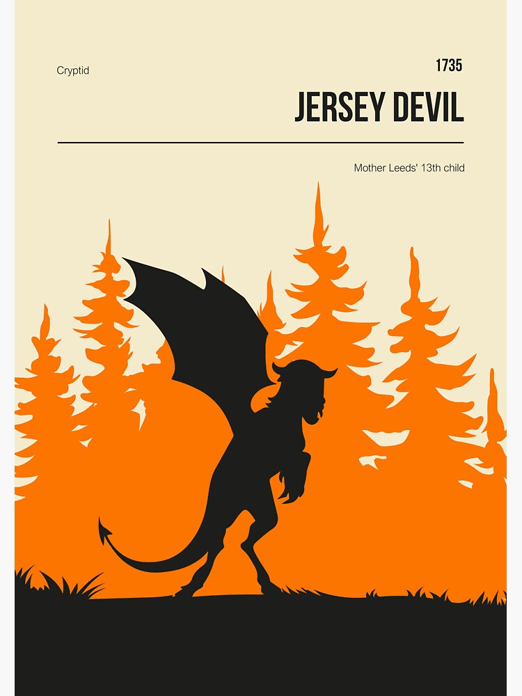 "Jersey Devil Cryptid Book Cover Poster" Sticker by jornvanhezik ...