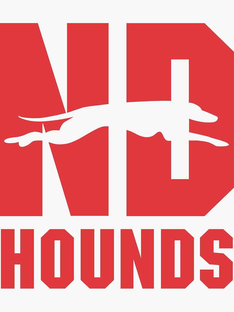 "Notre Dame Hounds" Sticker for Sale by Justitia1 | Redbubble