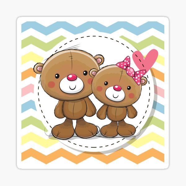"Teddy Bear Couple" Sticker by MisterGooseShop | Redbubble