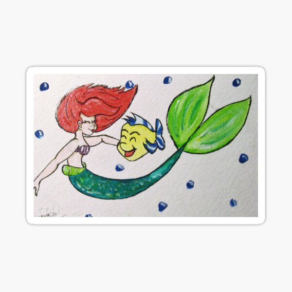 "Monday Mermaid!" Sticker for Sale by artdamnit | Redbubble