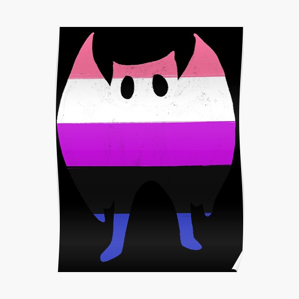"Mothman gender fluid pride (black background) " Poster for Sale by ...