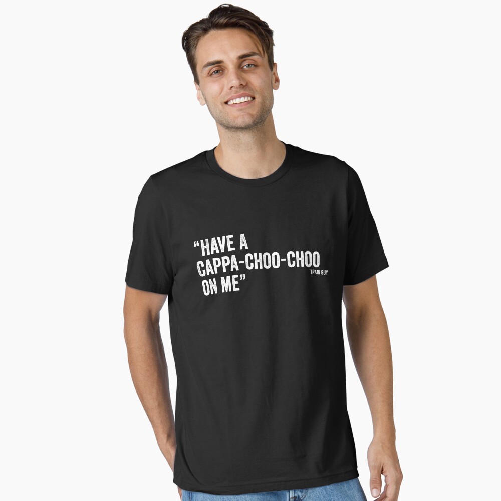 "Train Guy - Have a Cappa-choo-choo on me" Sticker for Sale by ...