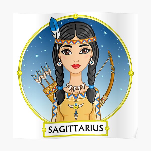 "Zodiac sign Sagittarius. Fantastic princess, animation portrait ...