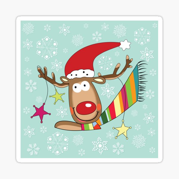 "Rudolf the red nosed reindeer" Sticker by danikaVT | Redbubble