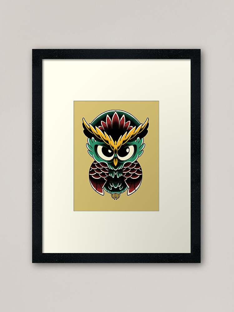"Neo-Traditional Owl " Framed Art Print for Sale by atomgodwin | Redbubble