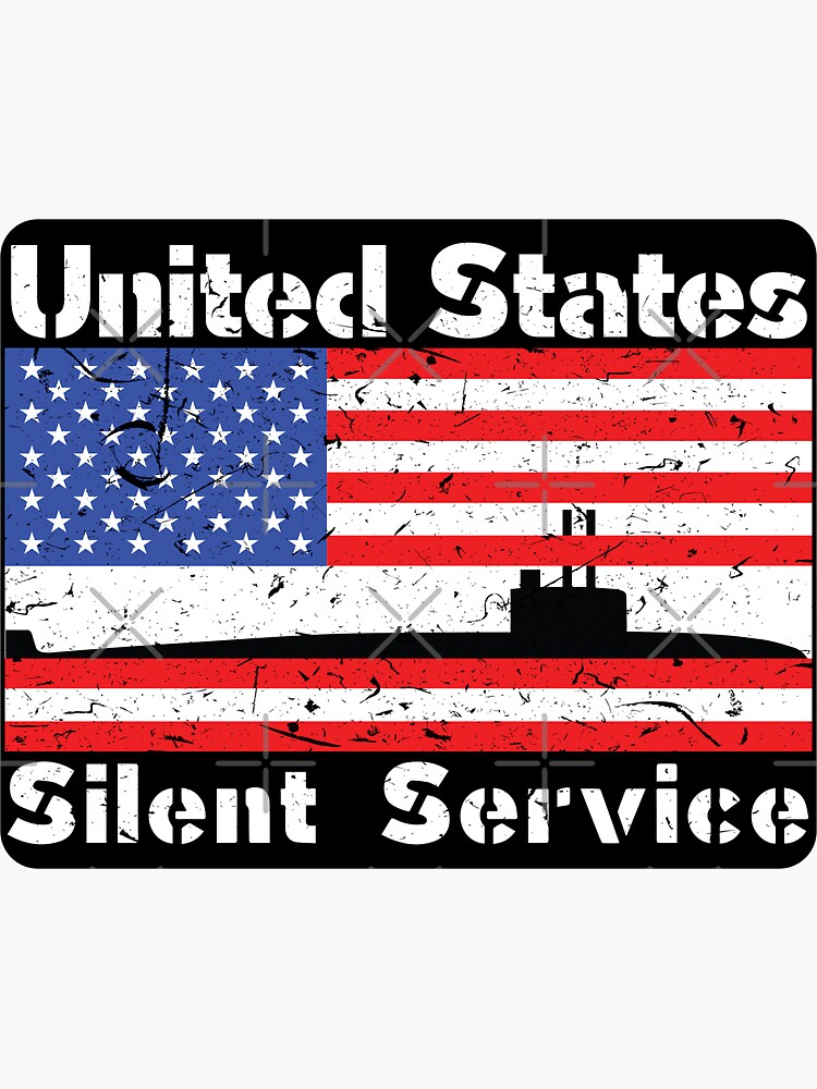 "United States Silent Service Submarine American Flag" Sticker by ...