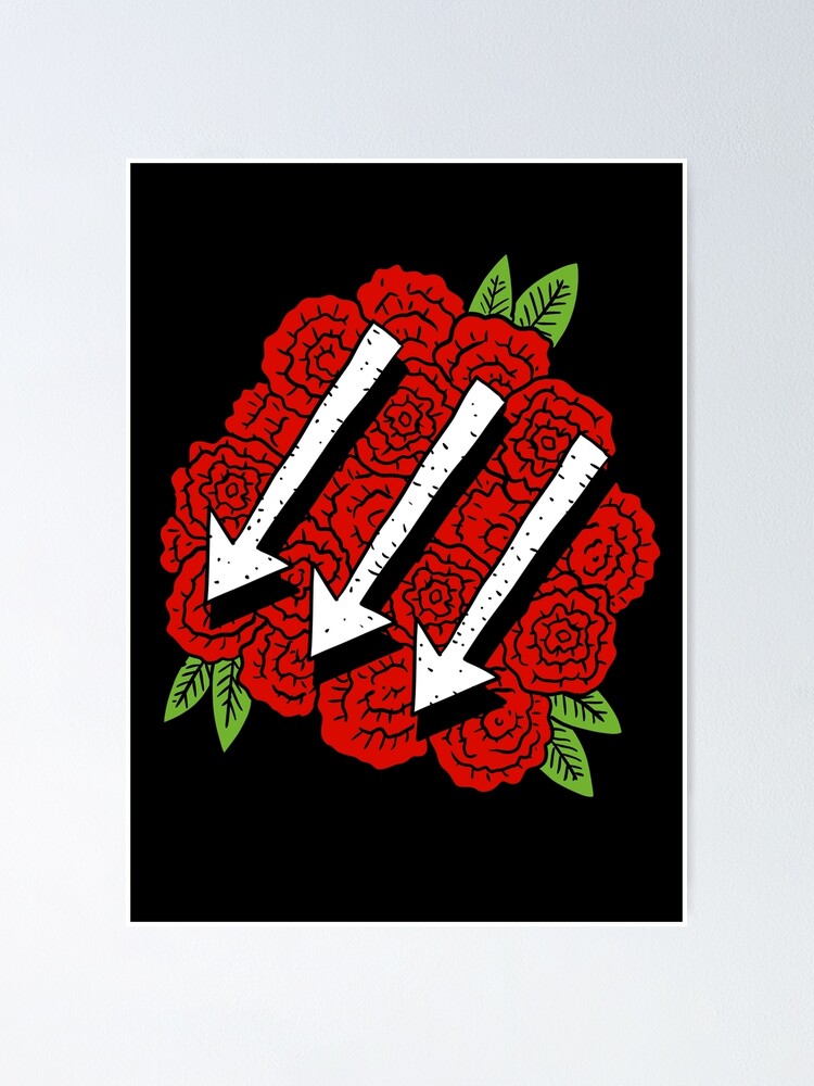 "anti-facist symbol. 3 arrows with roses." Poster for Sale by ...