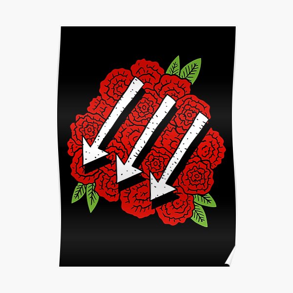 "anti-facist symbol. 3 arrows with roses." Poster for Sale by ...