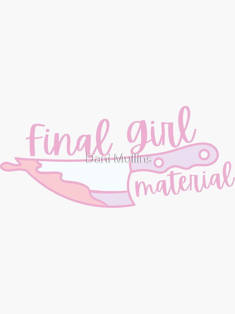 "Cute Pastel Pink Final Girl Scream Queen Graphic" Sticker for Sale by ...