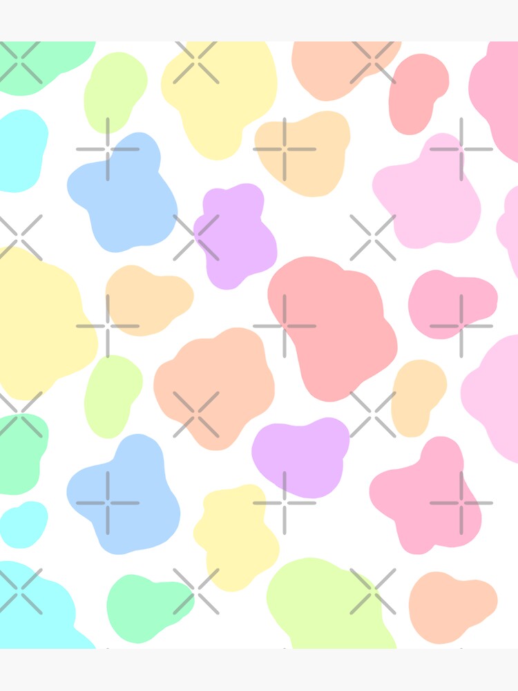 "Pastel Rainbow Cow Print Design" Sticker by createdbymia | Redbubble