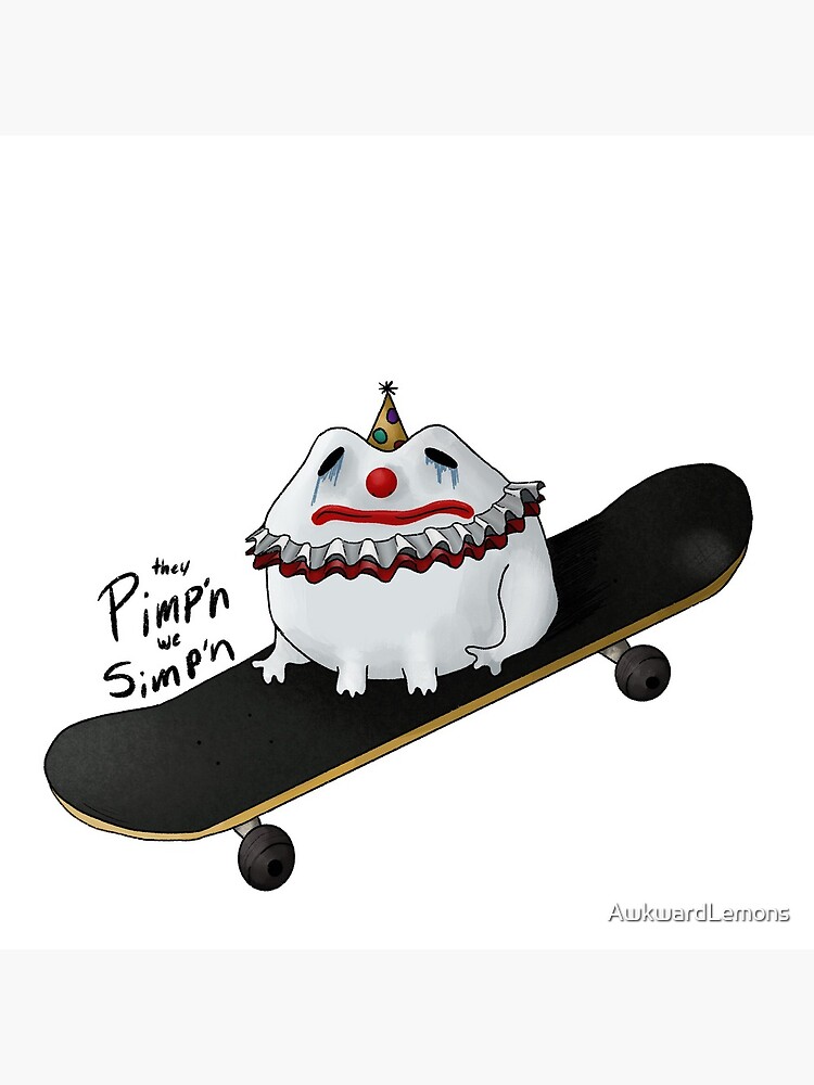 "Sad Clown Frog on a Skateboard" Art Print for Sale by AwkwardLemons ...