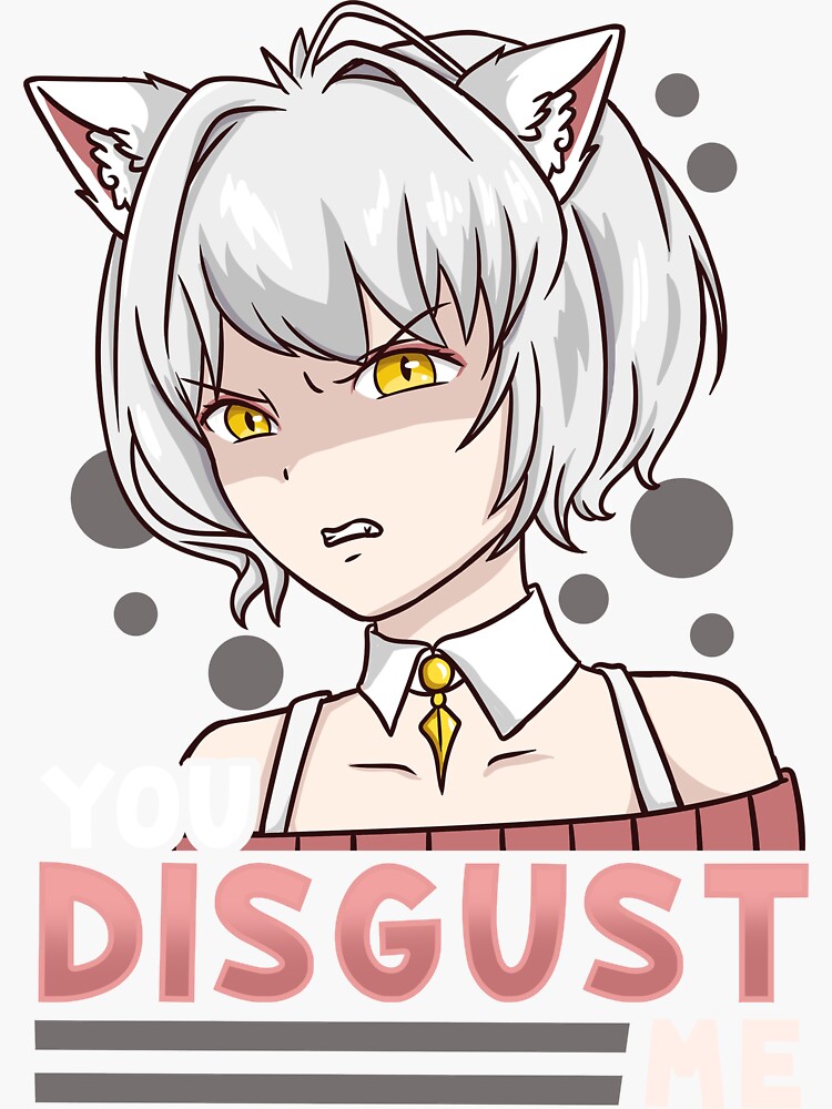 "You Disgust Me - Chibi Kawaii Anime Girl" Sticker for Sale by biNutz ...