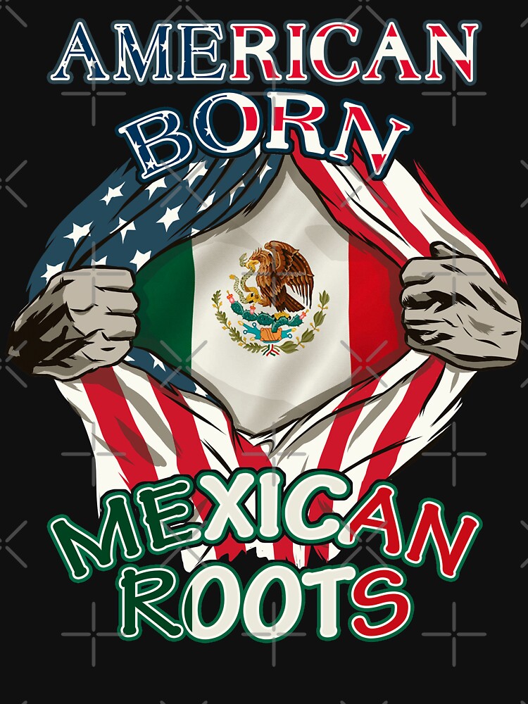 "American Born Mexican Roots Tee Proud USA Mexico Flag Love T-Shirt ...