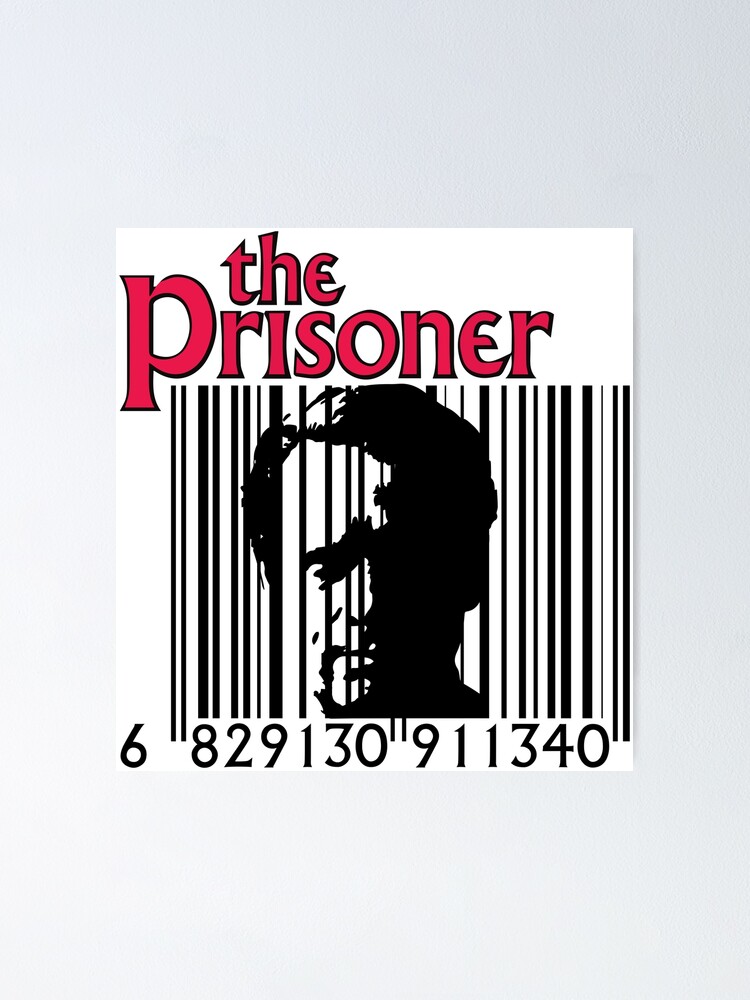 "The Prisoner logo with face looking through a barcode." Poster for ...