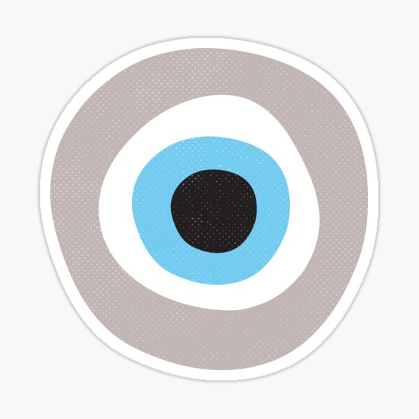 "Warm Grey Evil Eye Symbol" Sticker by inogitna | Redbubble