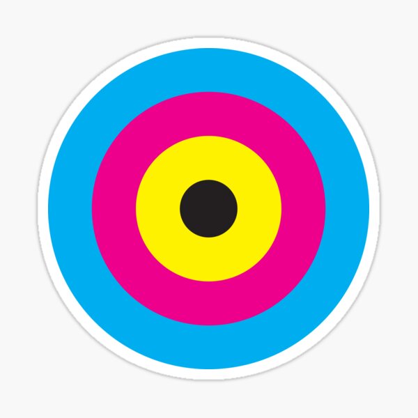 "CMYK Bullseye" Sticker for Sale by designminds | Redbubble