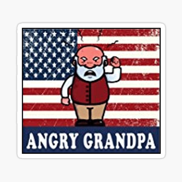 " ANGRY GRANDPA PLUSH DOLL MERCH RIP IN LOVING MEMORY" Sticker for Sale ...
