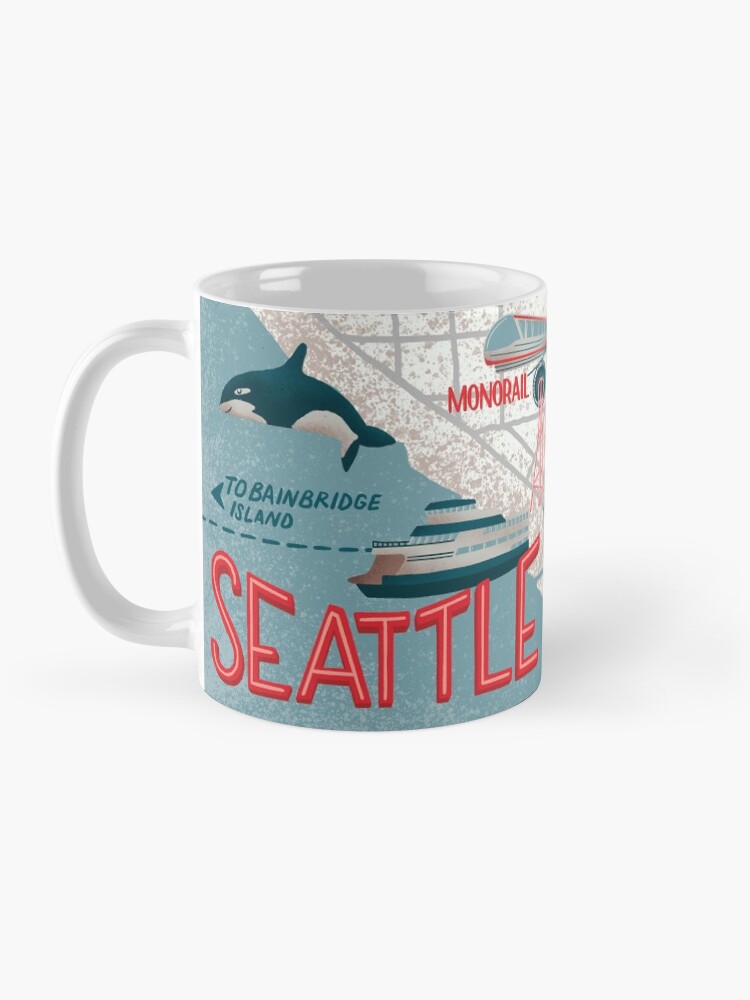 "Seattle Map" Coffee Mug for Sale by madeadventurous | Redbubble