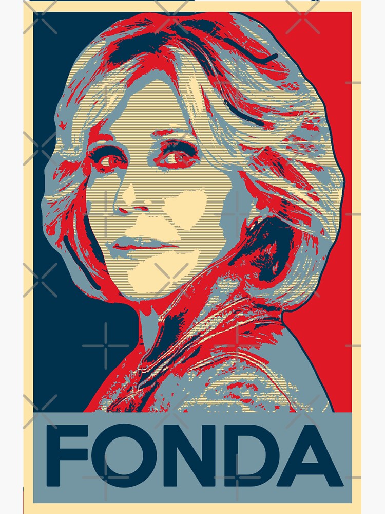 "Jane Fonda Political Poster " Sticker for Sale by baranskini | Redbubble