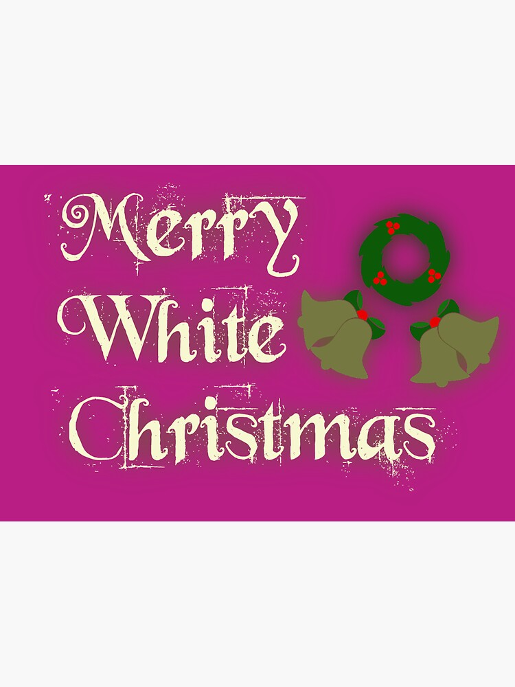 "Merry White Christmas Card! Pink!" Sticker for Sale by weedex | Redbubble