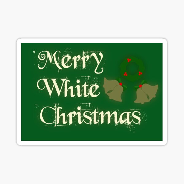 "Merry White Christmas Card! Green!" Sticker by weedex | Redbubble
