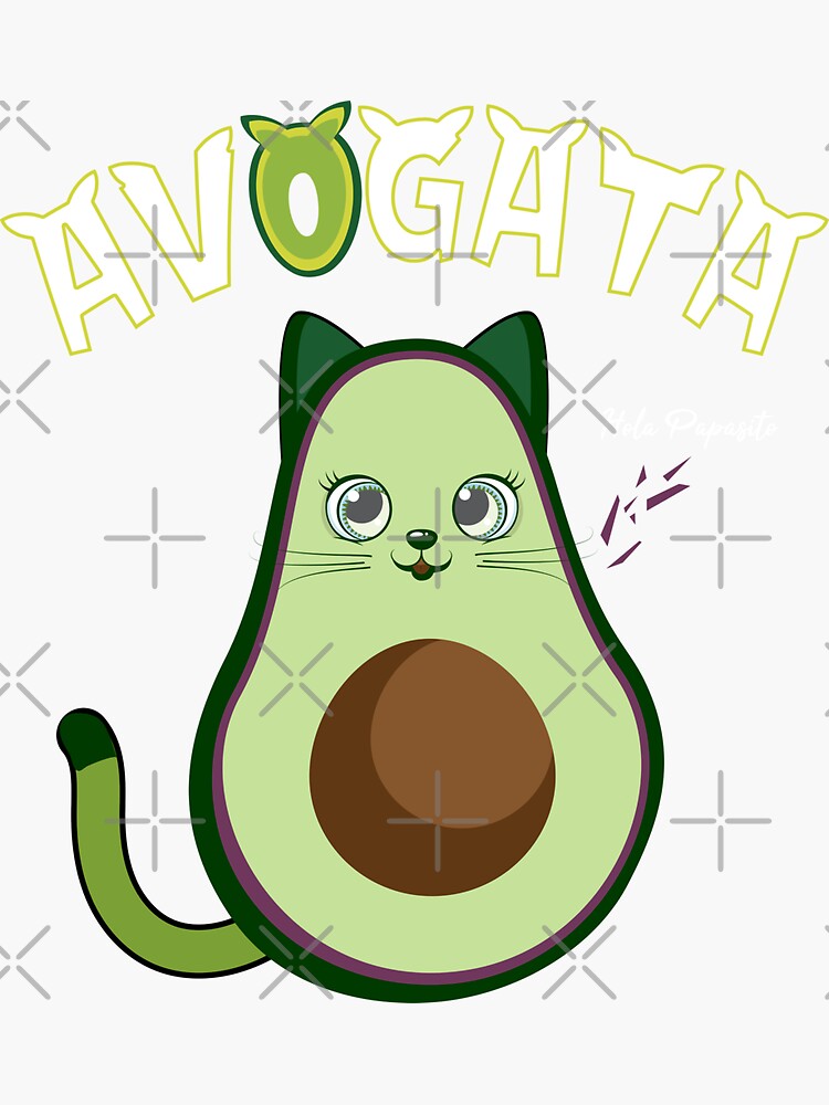 "Hola Papasito Avogata Cat | Avogato Cat | Cute and Funny Avocado Kitty ...