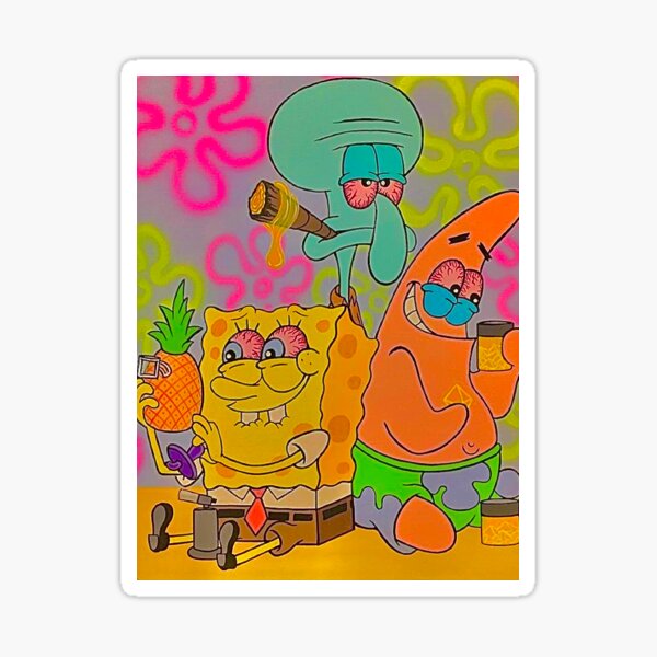 Stoned Spongebob Stickers | Redbubble