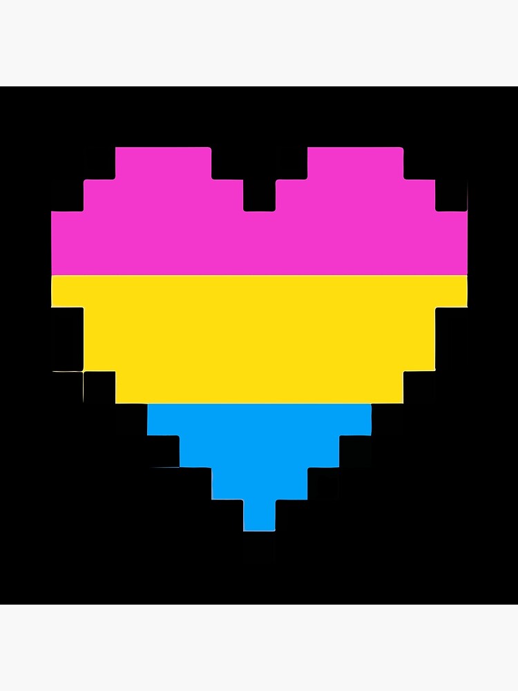 Póster «Pixel Heart Pansexual / Panromantic Pride Flag (fondo negro ...